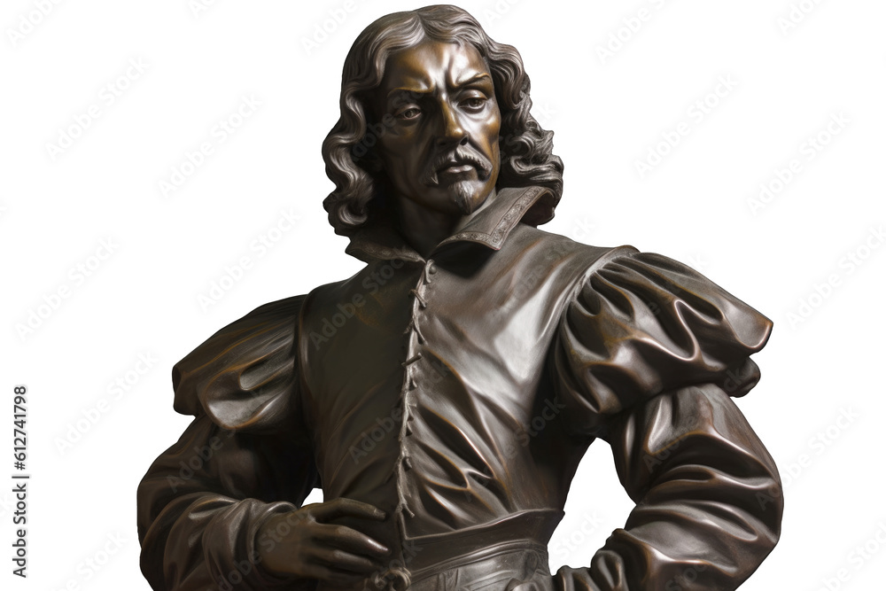 Illustration of the statue of René Descartes, a philosopher, scientist ... Illustration of the statue of René Descartes, a philosopher, scientist ...