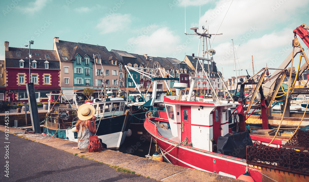 Paimpol port- tour tourism in Brittany. France, Côte d'Armor Stock ...