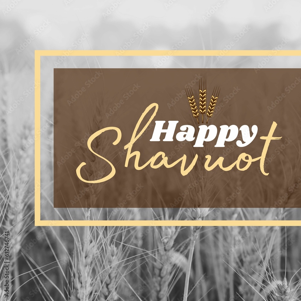 Happy Shavuot With 7 Species And Rock Of Ten Commandments - Arte vetorial de stock e mais ...