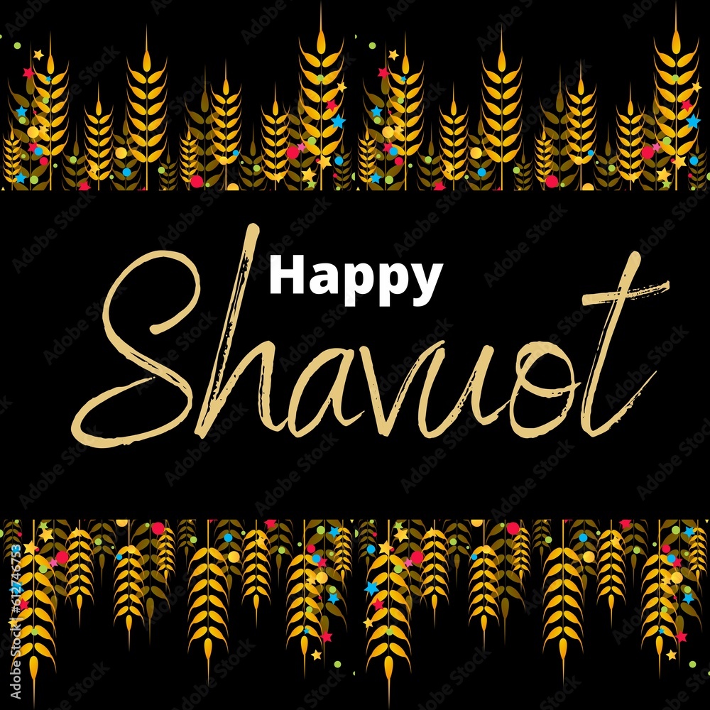 Happy Shavuot With 7 Species And Rock Of Ten Commandments - Arte ...