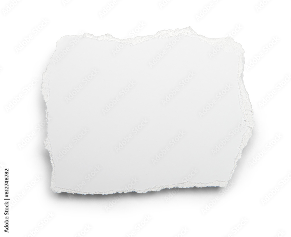 White paper with torn edges on a transparent background with a ...