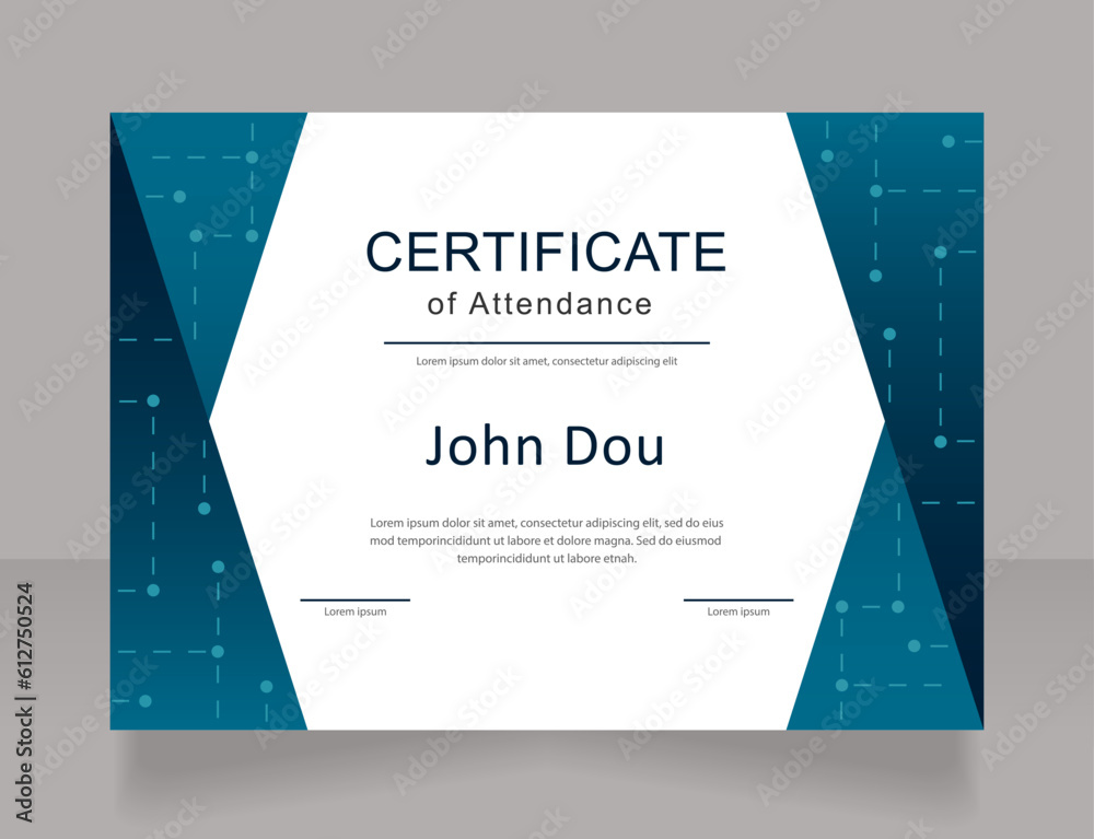 Technology school graduation certificate design template. Vector ...