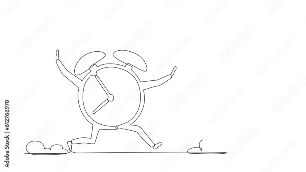 Stockvideo Single one line drawing stressed businessman being chased by ...