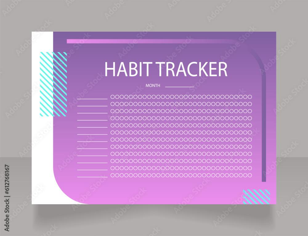 Vetor de Personal habit tracker worksheet design template. Printable ...