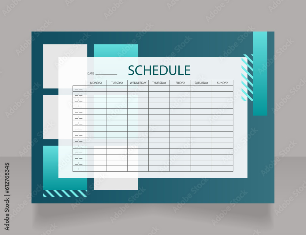 Vettoriale Stock Weekly loading schedule worksheet design template ...