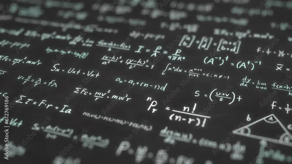 Vidéo Stock Abstract Physics equation concept, Mathematics calculation ...