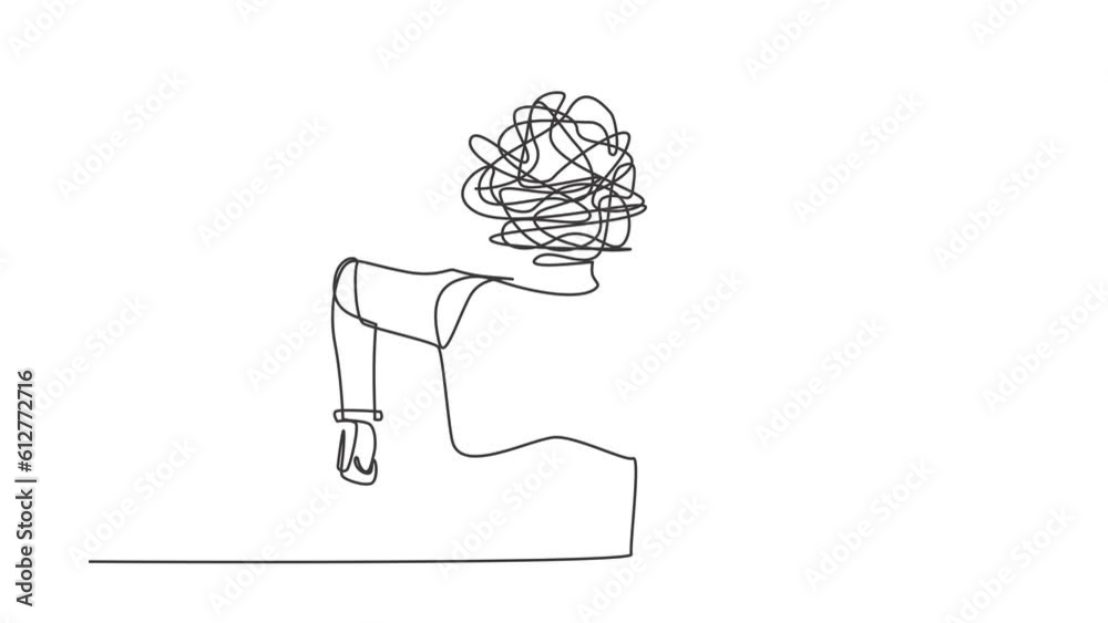 Self drawing animation of single line draw robot with round scribble ...