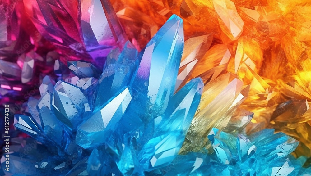 Colorful bright Crystal Mineral Stone. Gems. Mineral crystals in the ...
