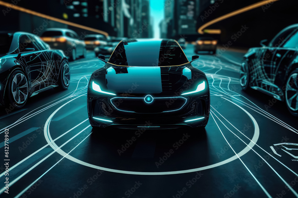 Modern smart car technology intelligent system using Heads up display ...