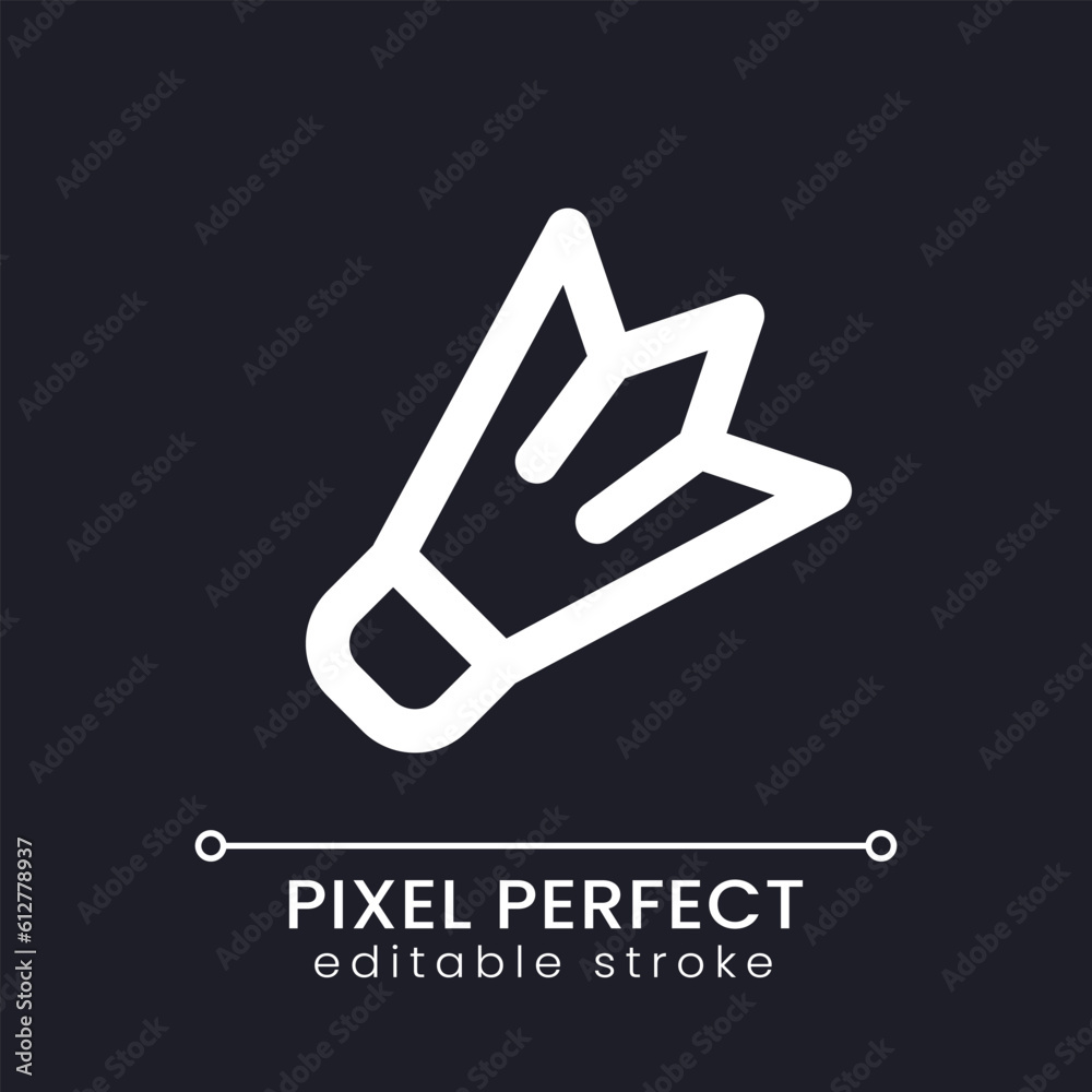 Badminton pixel perfect white linear ui icon for dark theme ...