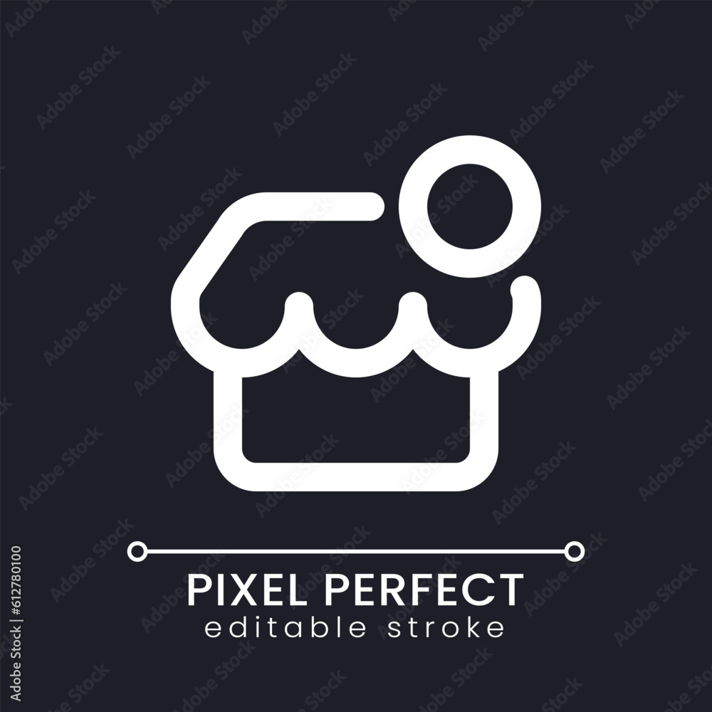Online shop notification pixel perfect white linear ui icon for dark ... Online shop notification pixel perfect white linear ui icon for dark ...