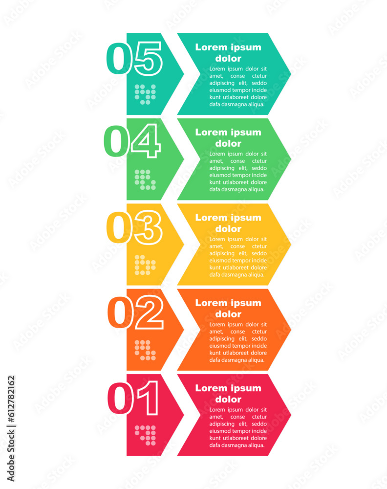 Vertical colorful arrows infographic chart design template. Abstract ...