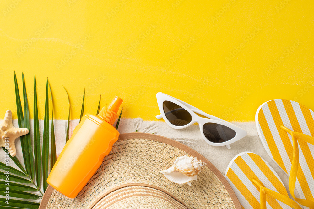 Summer Sun Essentials: Top view visual feast for UV Awareness Month ...