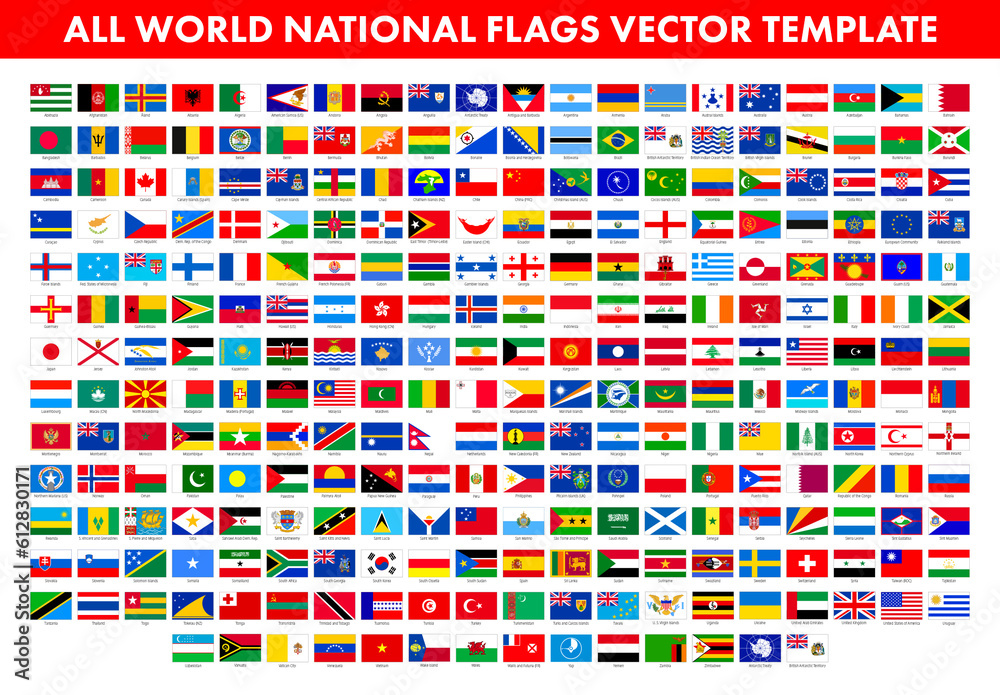 World Simple National Flags Set Stock Template | Adobe Stock World Simple National Flags Set Stock Template | Adobe Stock