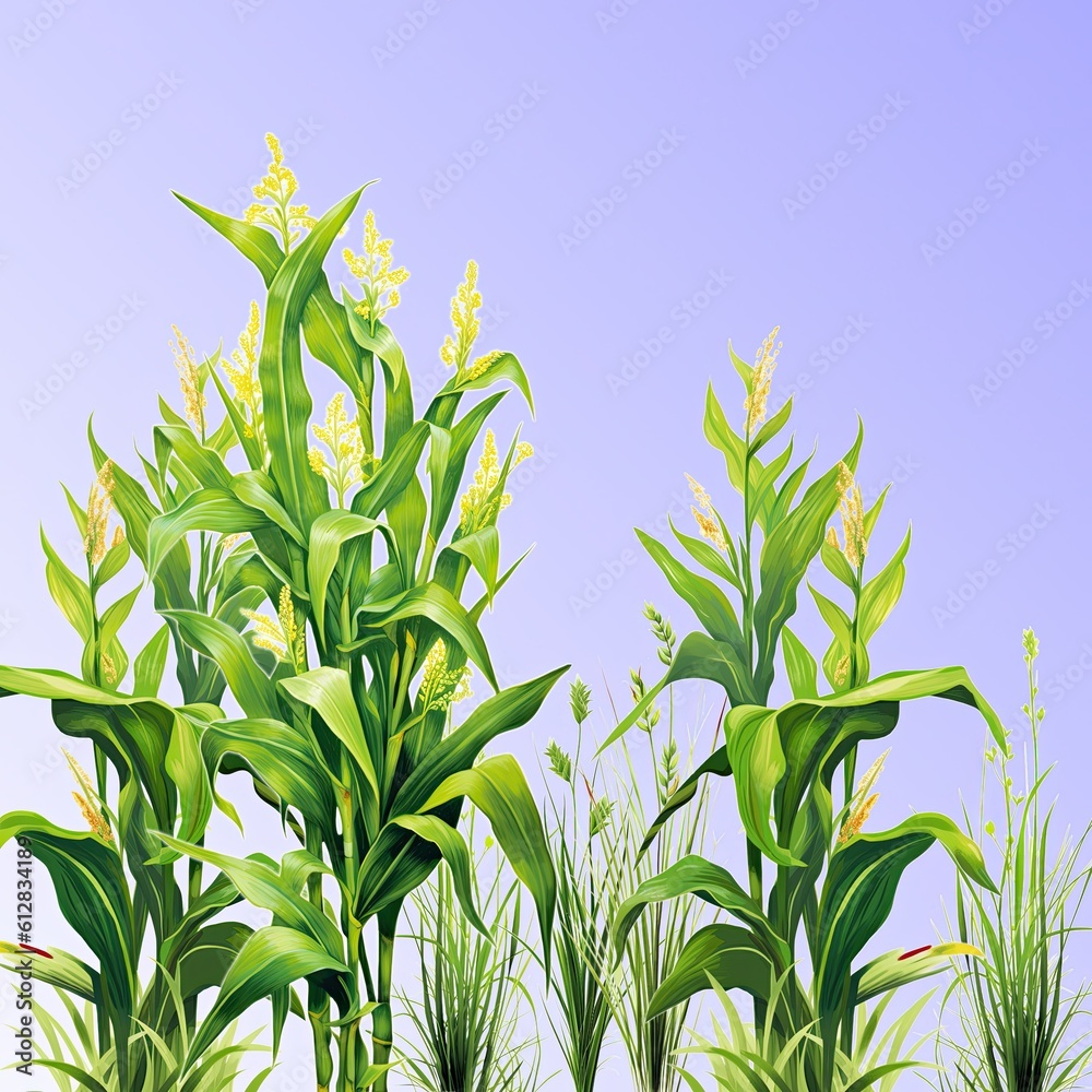 AI-generated illustration of cover crops: Corn plus annual ryegrass as ...