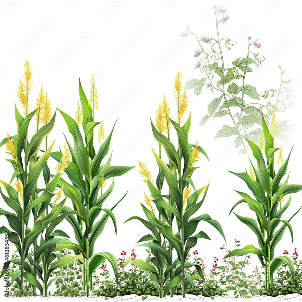 AI-generated illustration of cover crops: Corn plus cowpeas as a cover ...