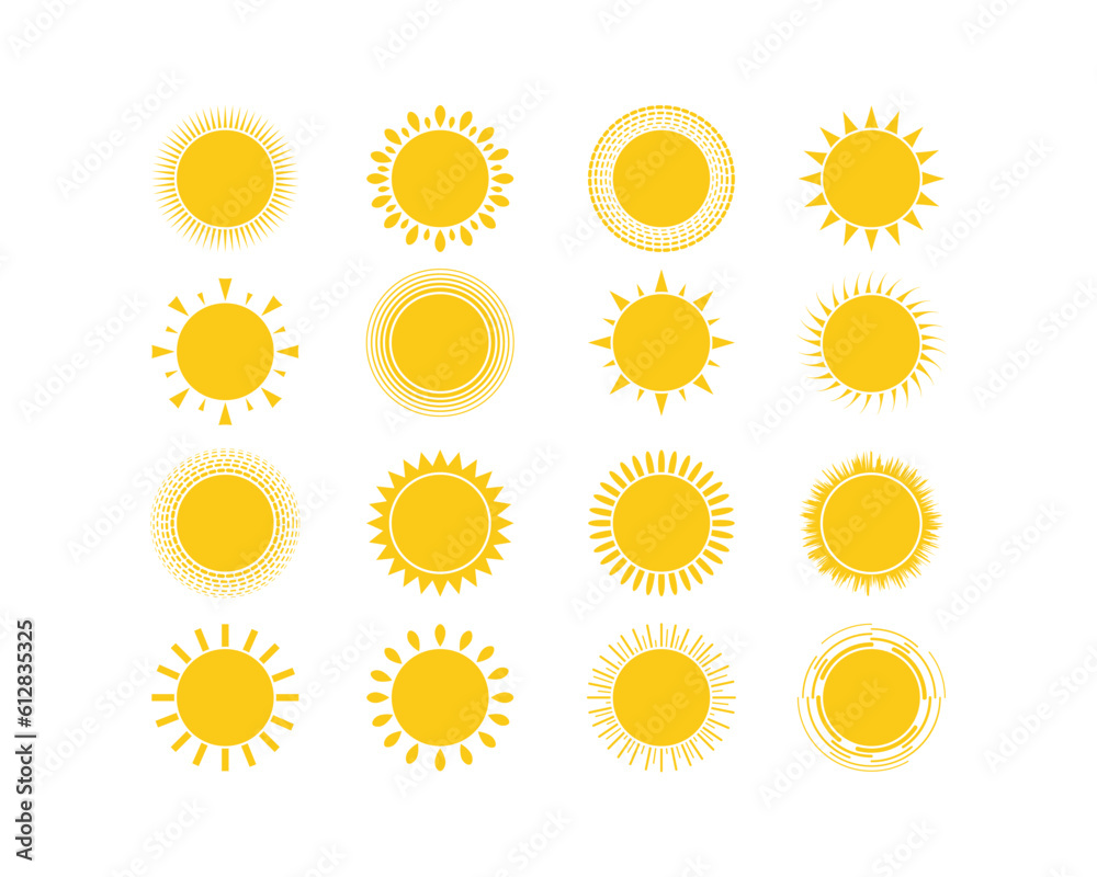 Vetor de The set of the sun. Vector illustration of the yellow sun in ...