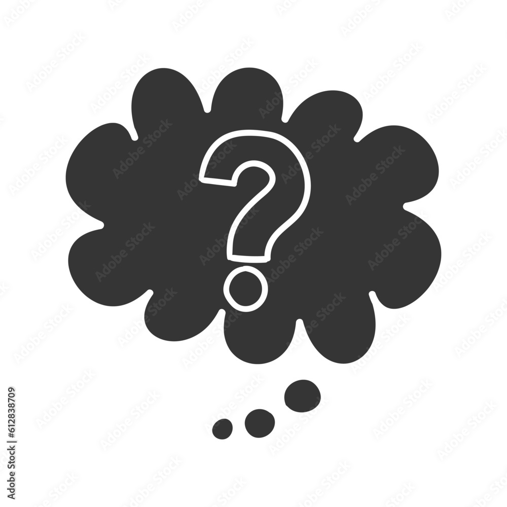 Ask Bubble Icon Silhouette Illustration. Speech Vector Graphic ...