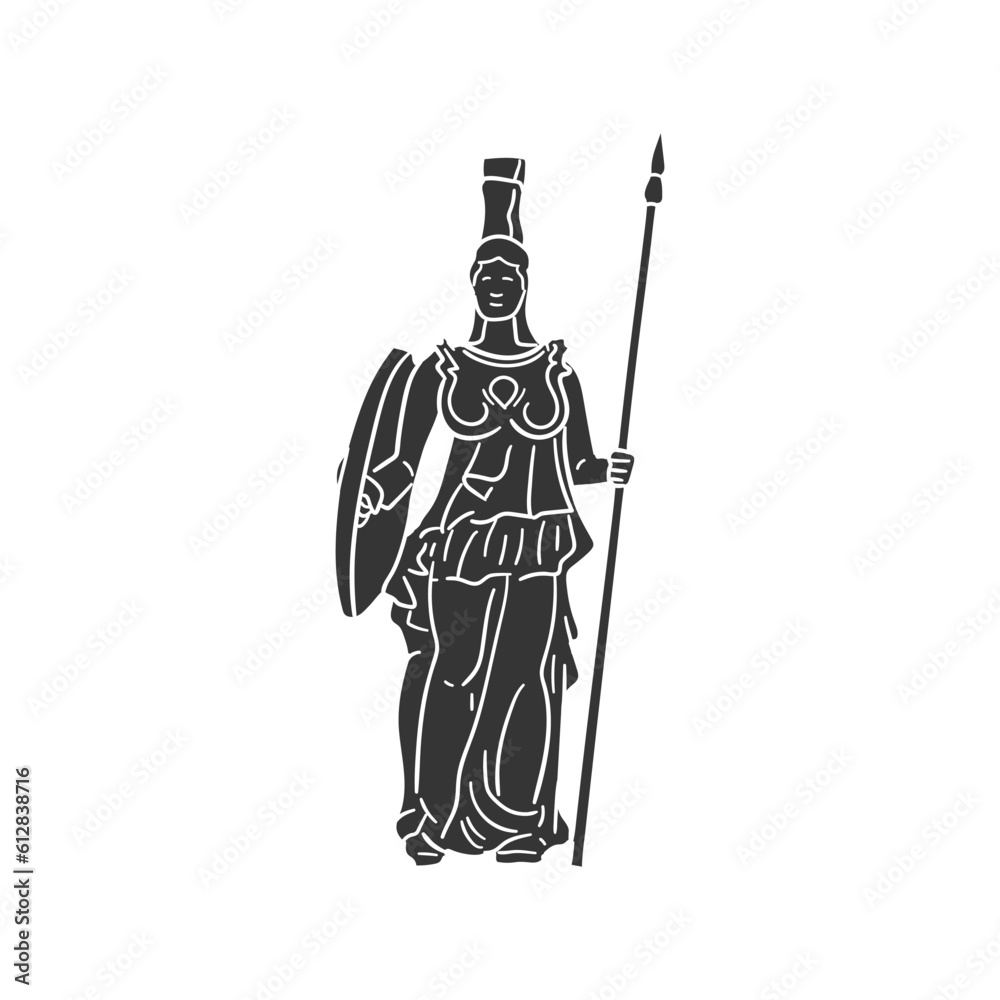 Vetor de Athenea Icon Silhouette Illustration. Greek Mythology Vector ...