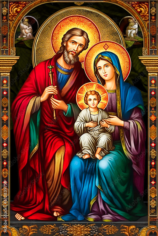 Biblical representation of jesus christ in Byzantine art. AI generativ ...