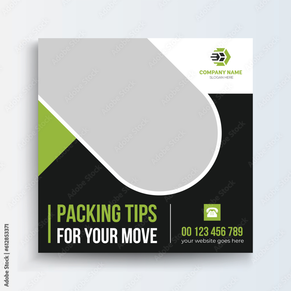 Moving service social media post and web banner design template real ...
