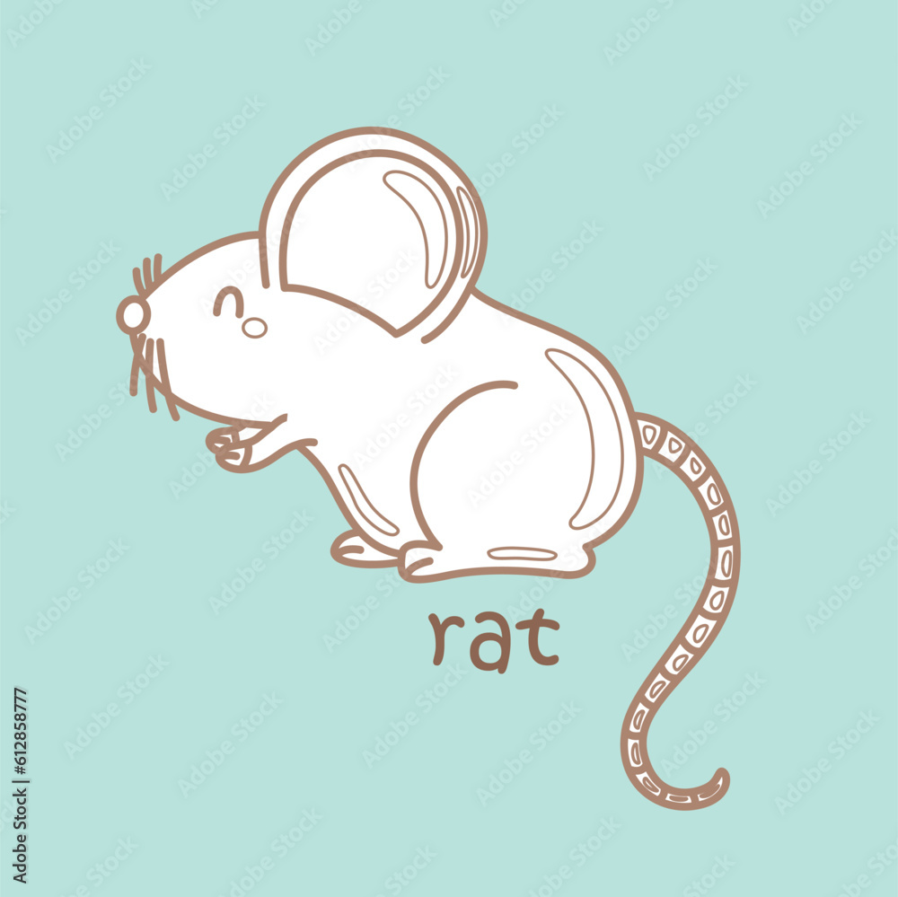 Alphabet R For Rat Vocabulary School Learn Study Word DIgital Stamp ...