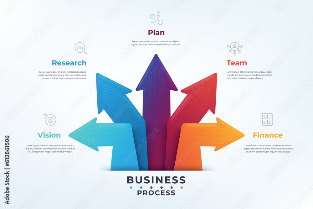 Five choice infographic diagram with main option. Data visualization ...