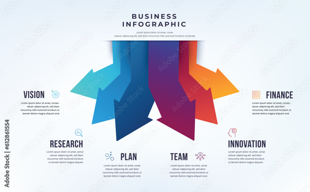 six choice infographic diagram with main option. Data visualization and ...