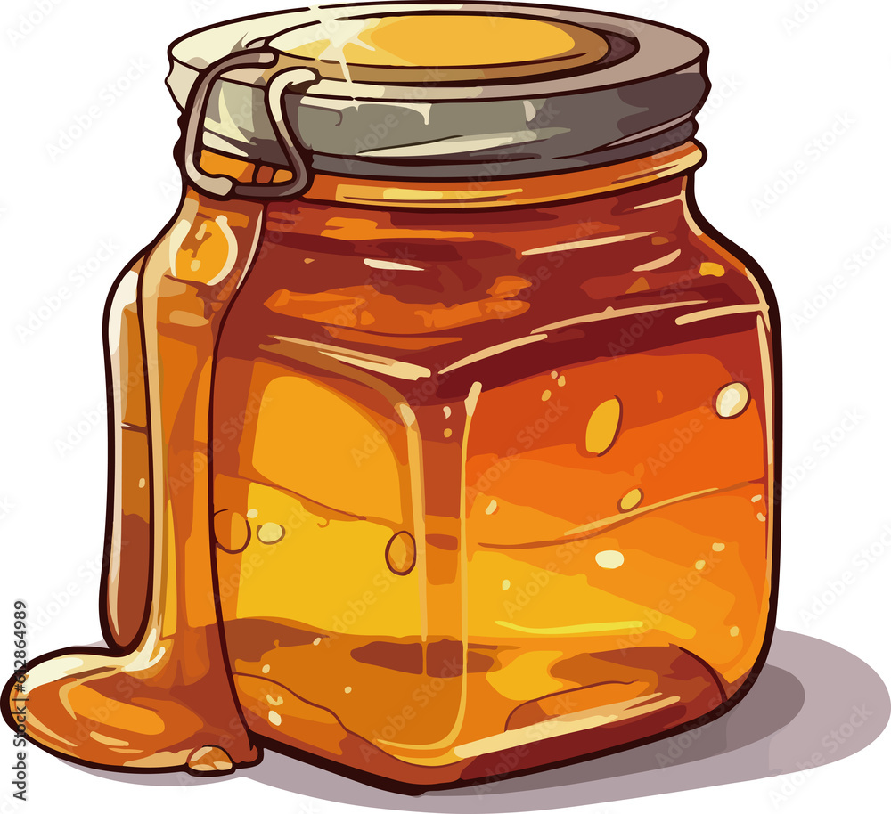 hand drawn cartoon jar of honey illustration material Stock ...