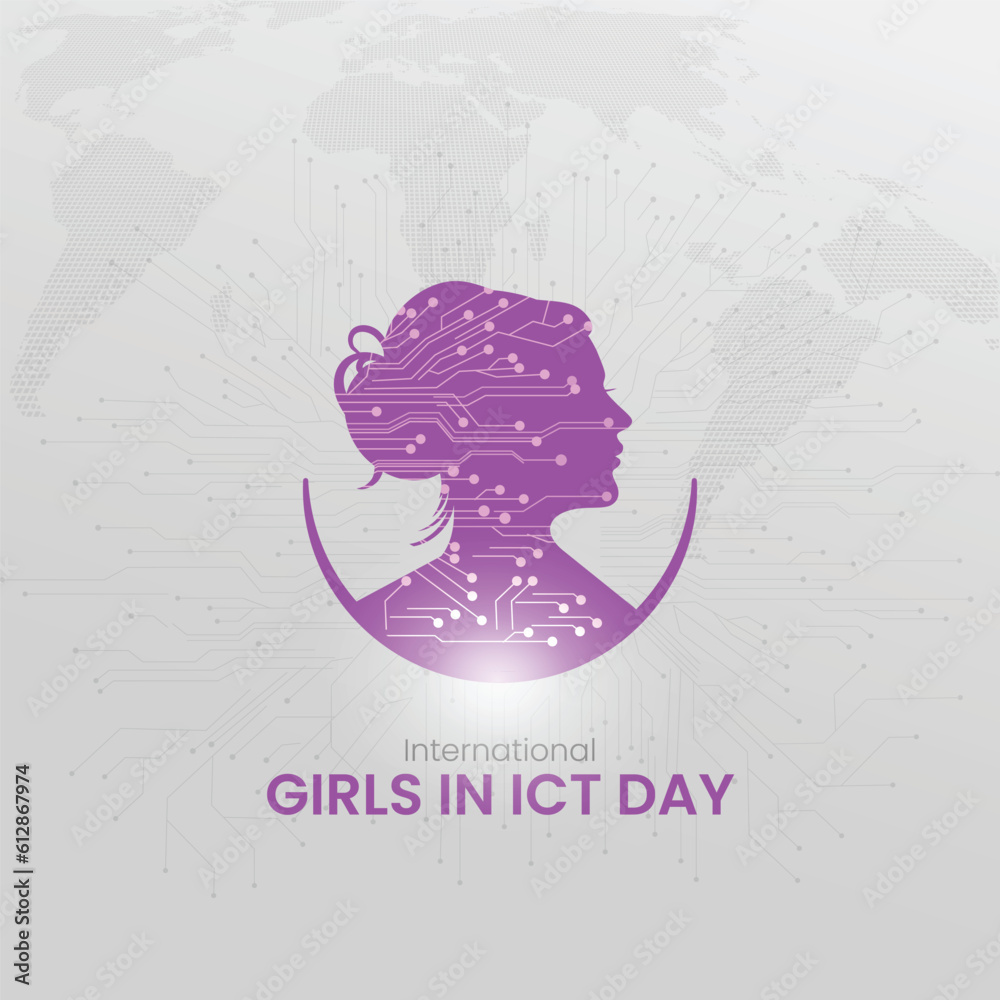 International Girls in ICT Day creative design. abstract International ...