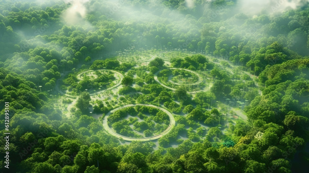 Carbon neutral and net zero or co2 emission for target in 2050 for a ...