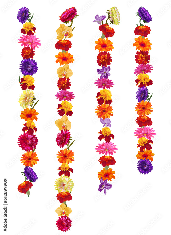 Vertical garlands hanging as religion holiday decoration: aster ...