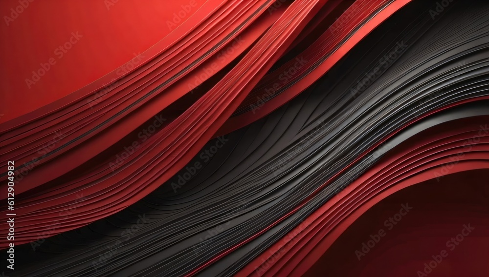 abstract red and black wave background illustration. generative ai ...
