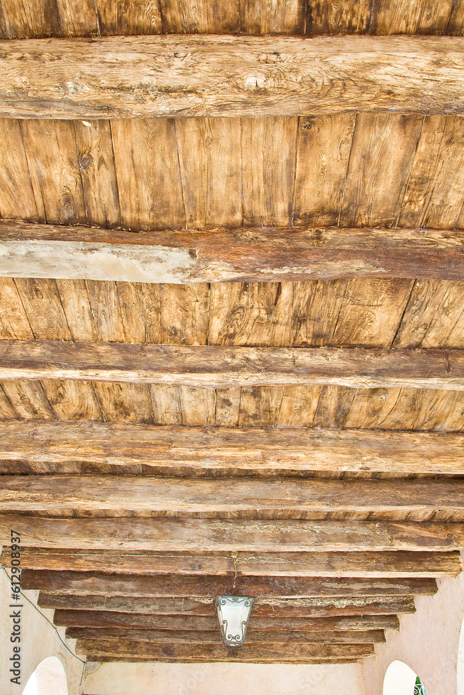 Old wooden ceiling with raw wooden beams and planks Stock Photo | Adobe ...