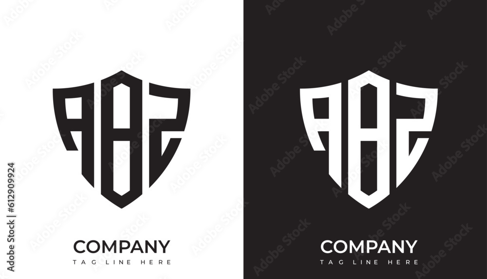 ABZ logo. ABZ shield logo design. ABZ logo for technology, business and ...