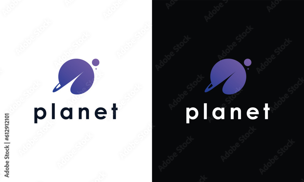vector planet logo satellite design template cosmos best concept web ...