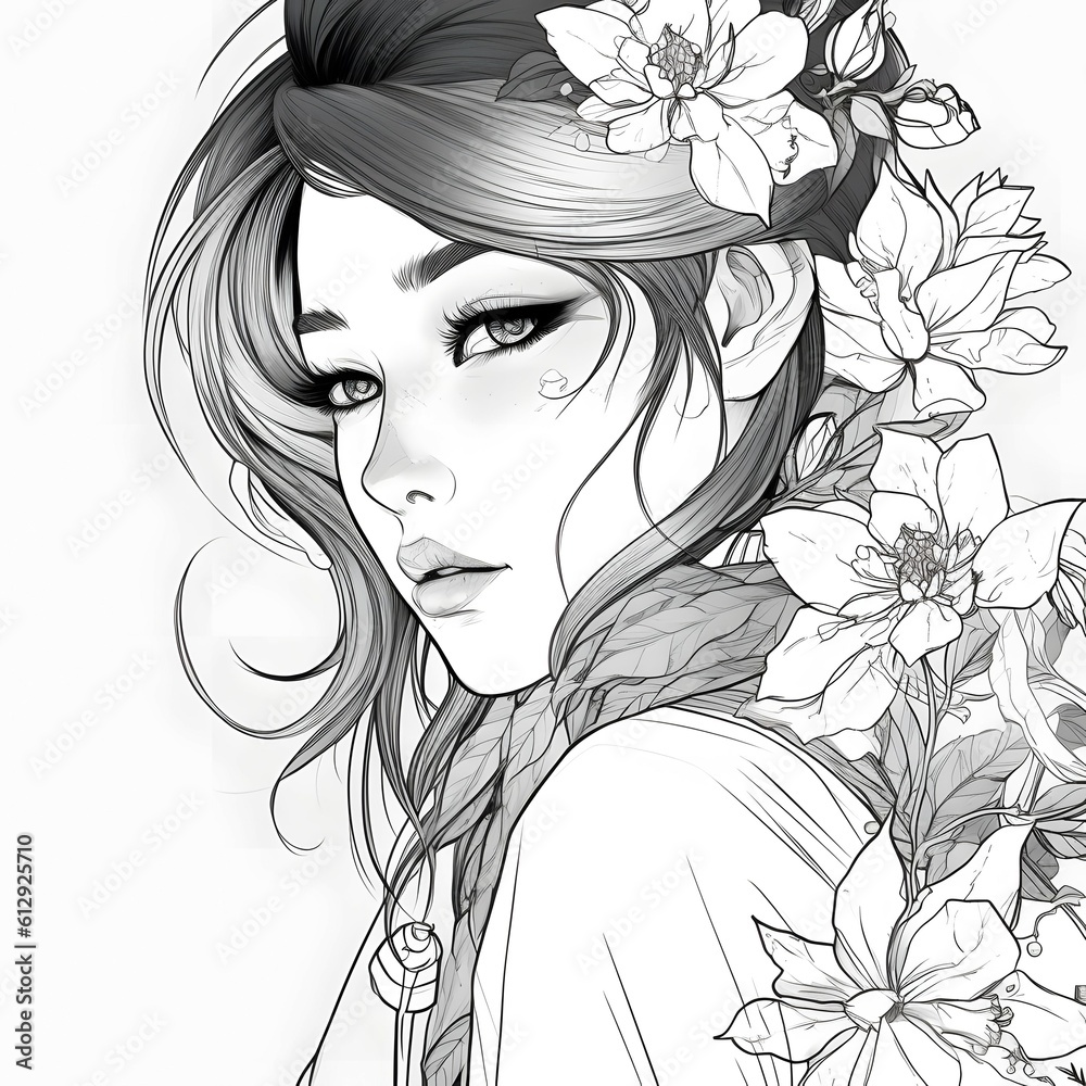 nk drawing coloring page for adults, Beautiful and stunning cute sweet ...