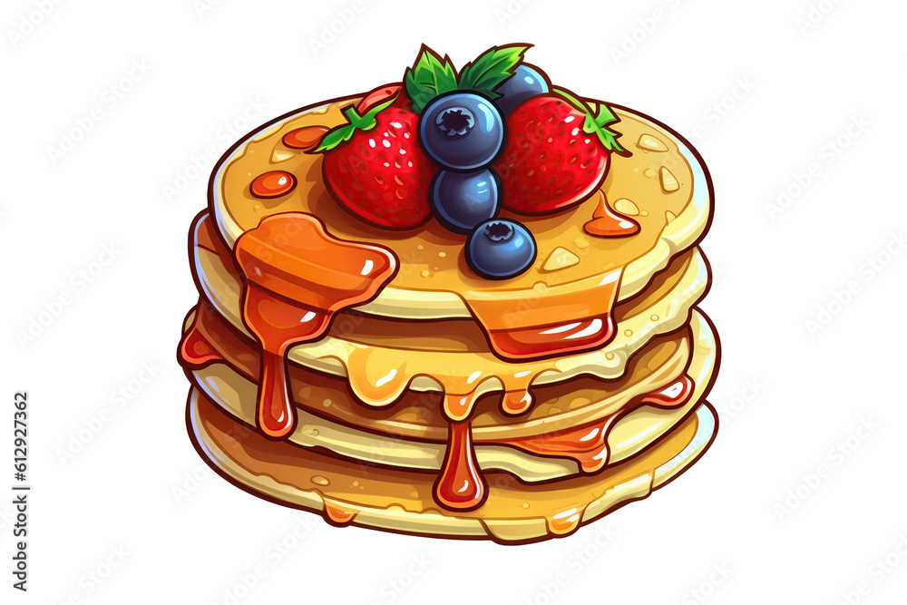 Pancake Sticker On Isolated Transparent Background, Png. Generative AI ...