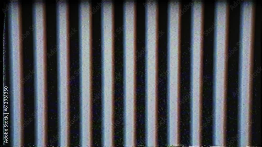 VHS effect. TV screen 80s, 90s. Vertical stripes VHS. Lack of signal ...