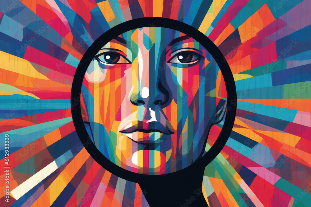 A person slowly revealing their true self through a kaleidoscope of ...