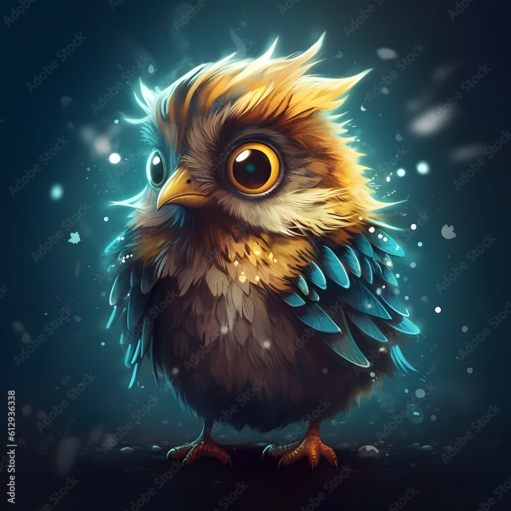 very detailed cute animal, t- shirt design, cinematic lighting effect ...