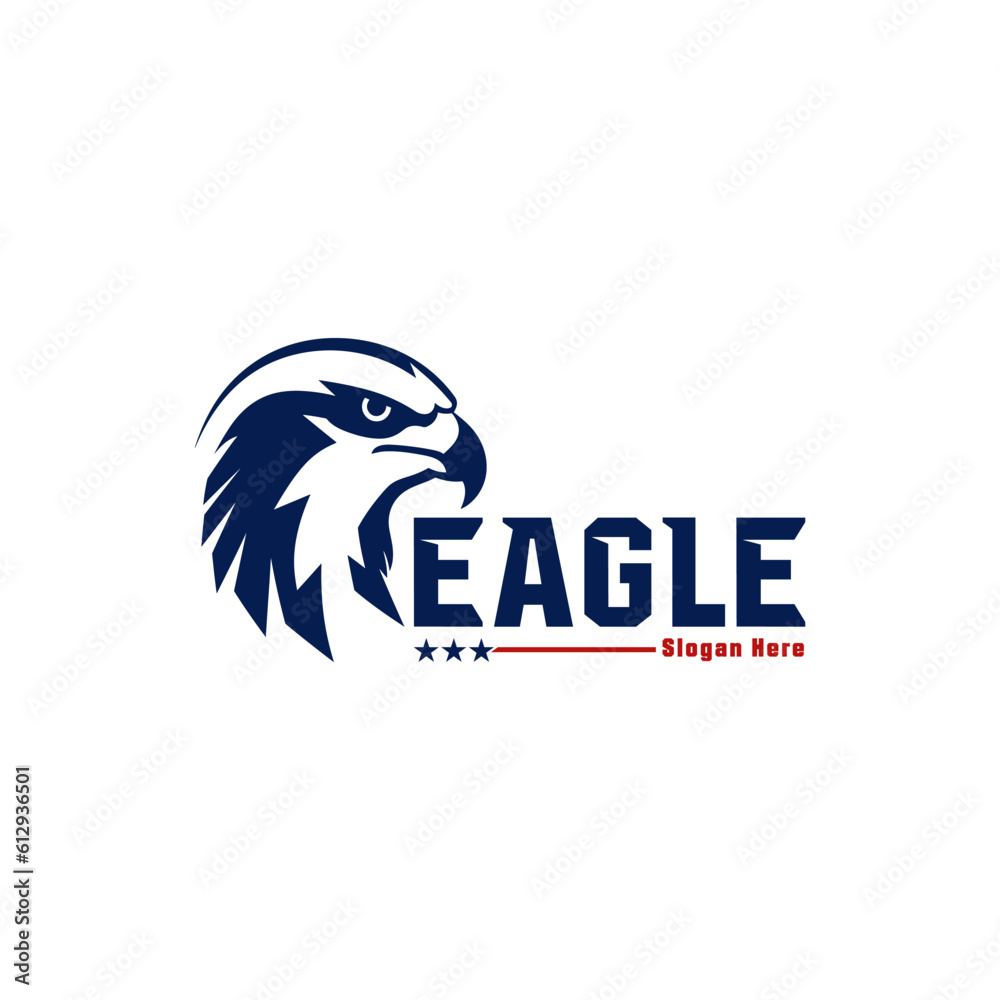 Eagle Logo Design. Eagle crest logo icon template design. Concept blue ...