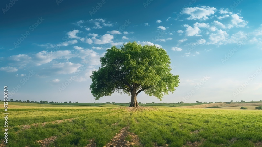 Beautiful big tree. AI generated. Stock Illustration | Adobe Stock