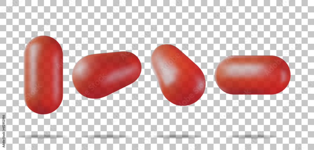 3D Classic Jelly Pills from Different Angles Collection. Render Gel ...