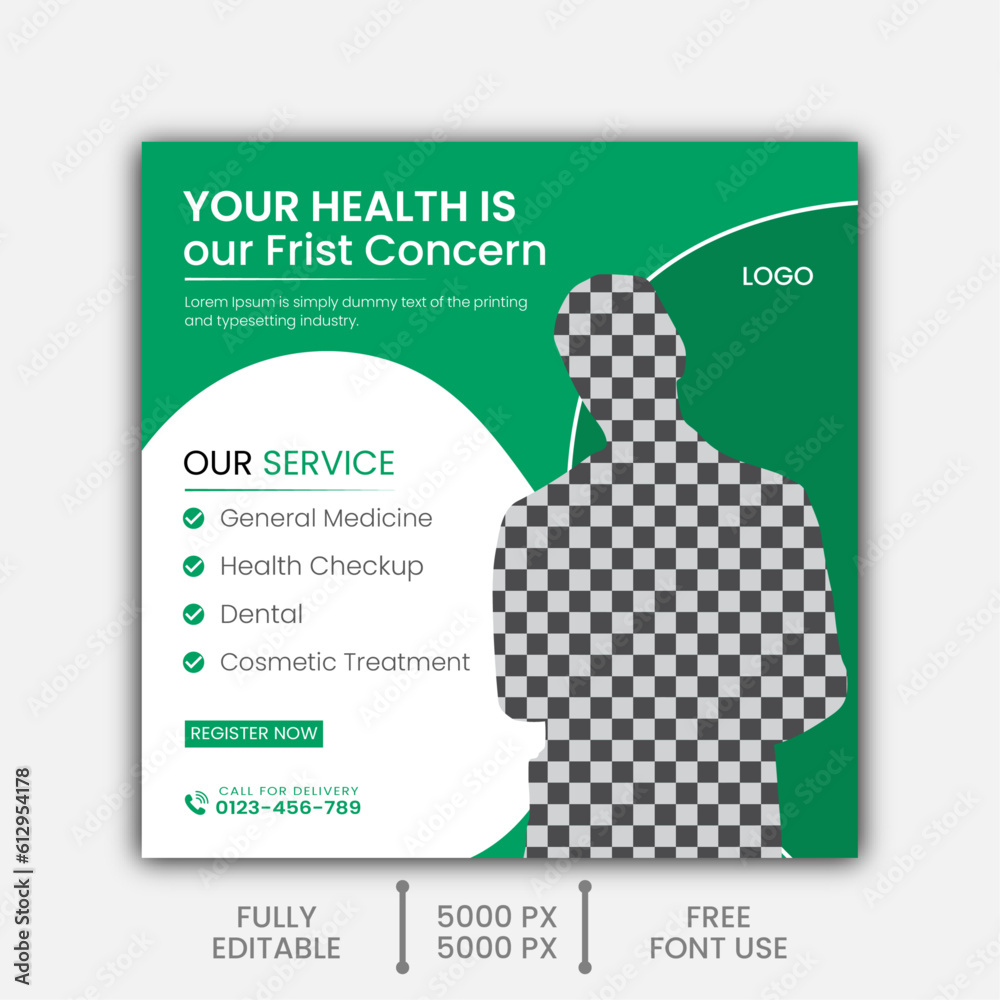 Medical Social Media Post Layouts with Teal Accents Healthcare Social ...