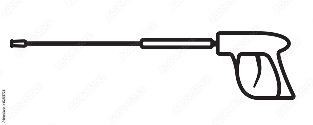 Pressure washer gun outline icon. Clipart image isolated on white ...