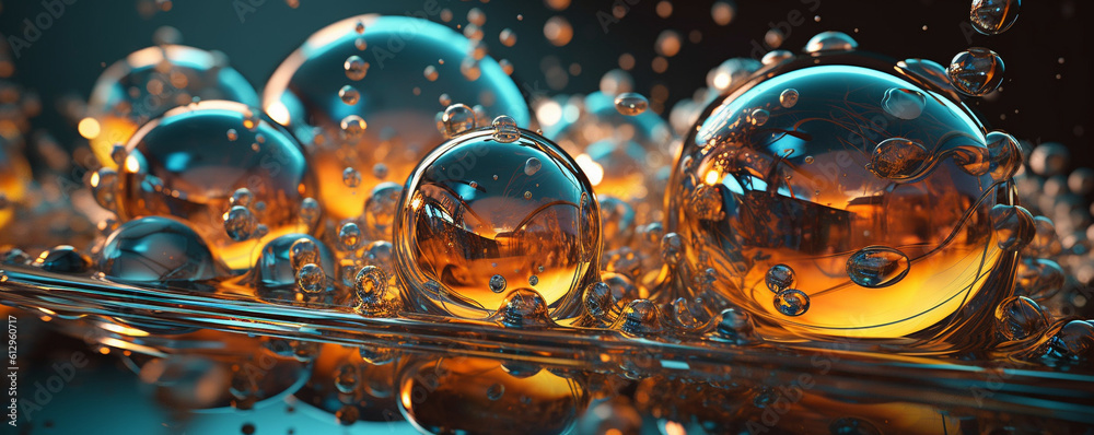 Liquid Alchemy: Mysterious Dark Yellow Oil Captured in a Floating Glass ...