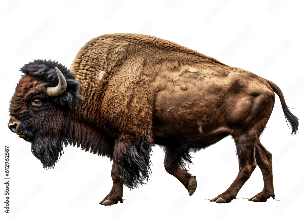 Buffalo isolated on the transparent background PNG. Top view. AI ...