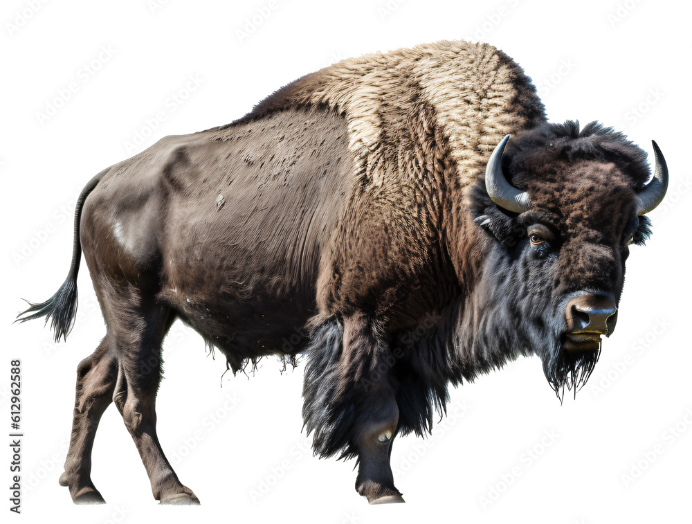 Buffalo isolated on the transparent background PNG. Top view. AI ...