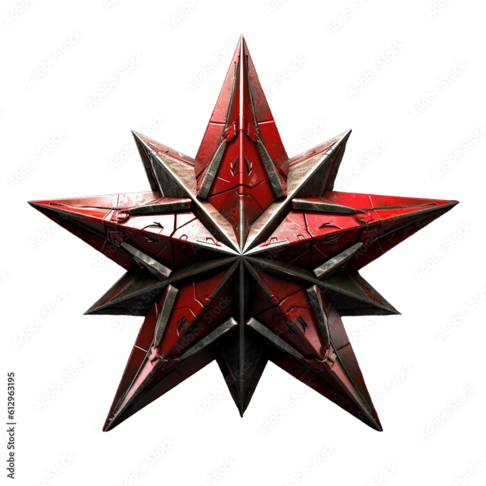 a red and gold star on a transparent background, in the style of soviet ...